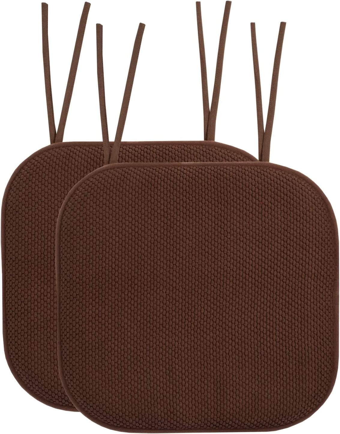 YINGMIKJI Chair Cushion Memory Foam Pads with Ties Honeycomb Pattern ...