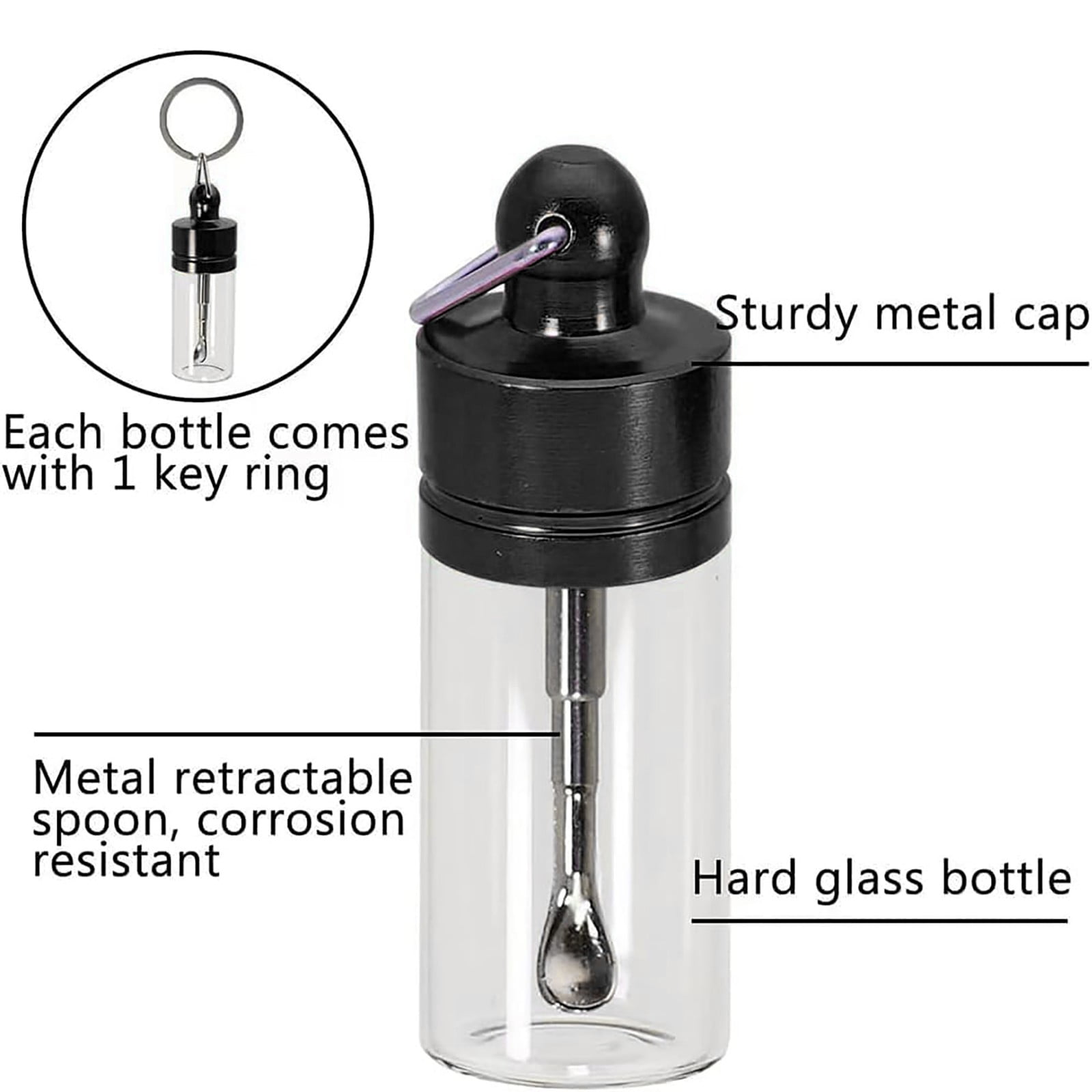 YINGSINK Condiment Containers Portable Container Cases Mini Glass ...