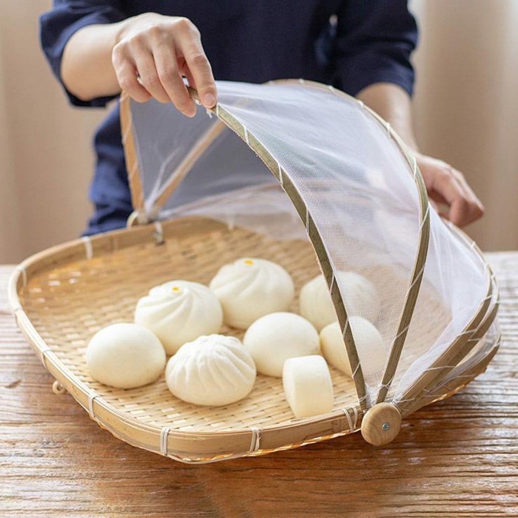 YINGSINK Fruit Basket Hand-woven Food Basket Net Yarn Basket With Gauze ...