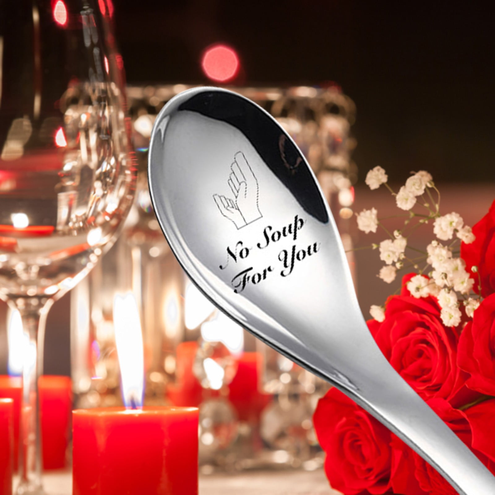 YINGSINK Soup Ladle Engraved Spoon Wonderful Present For Lover Couple ...