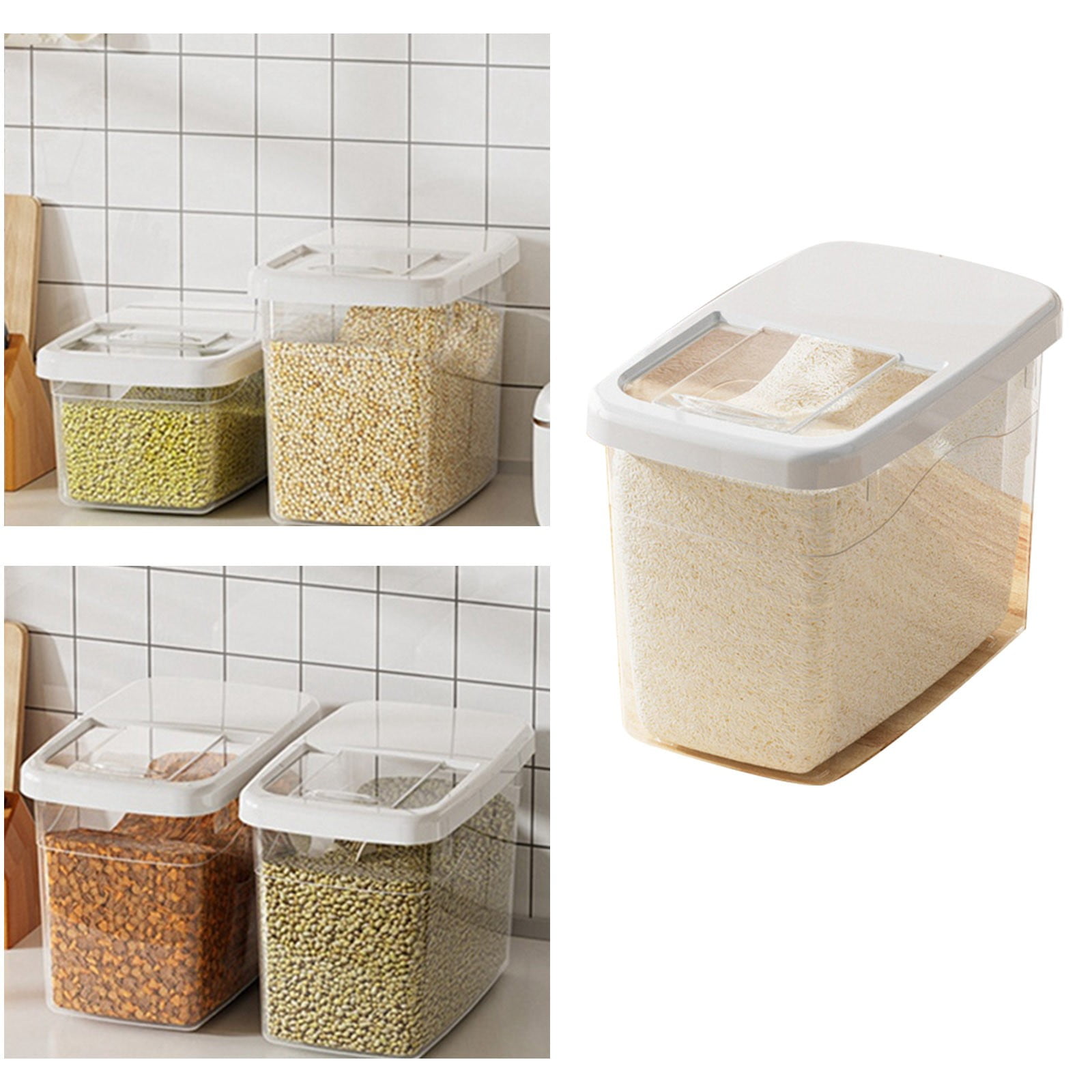 YINGSINK Storage Box Rice Storage Box Rice Dispenser Rice Container ...