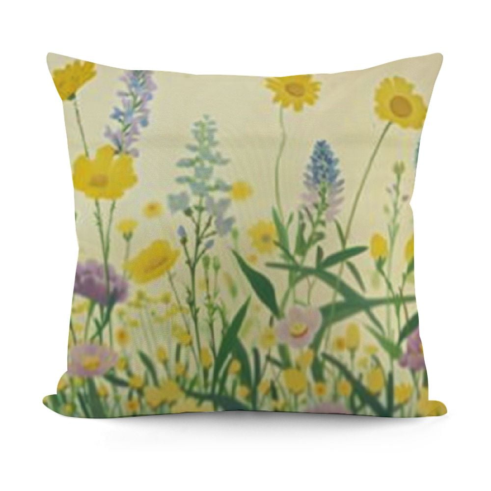 YINGXI Colorful Wildflowers Spring Throw Pillow Cover,Spring Flower ...