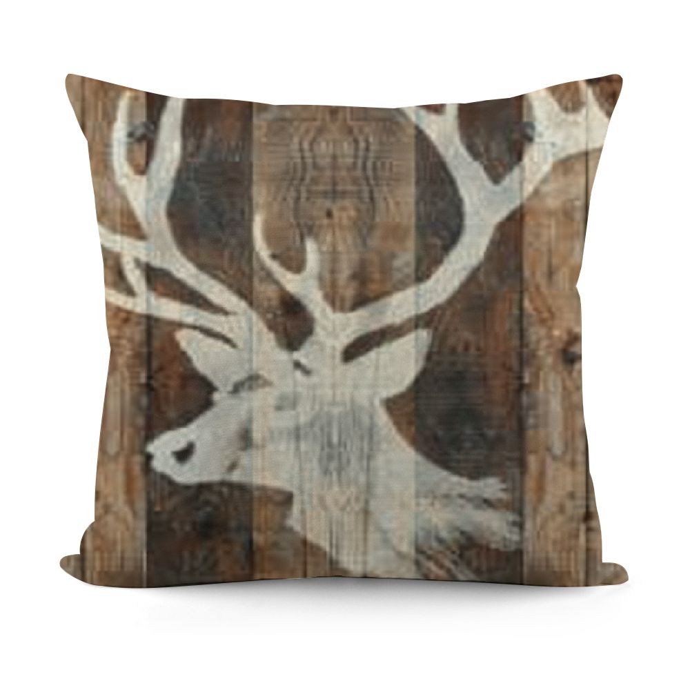 YINGXI Deer Pillow Covers, Log Cabin Decor, Wild Animal Deer Farmhouse ...