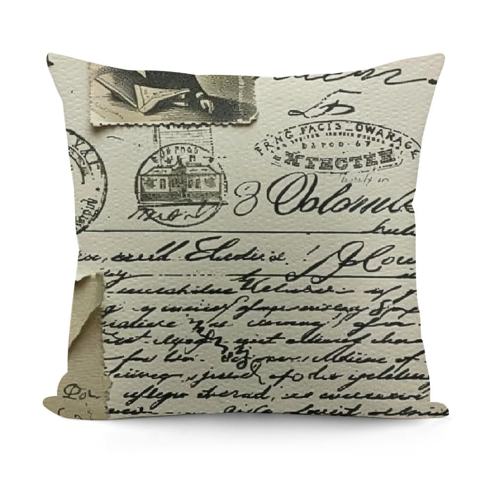 YINGXI French Script Stamp Throw Pillow Cover Paris Phrase Travel ...