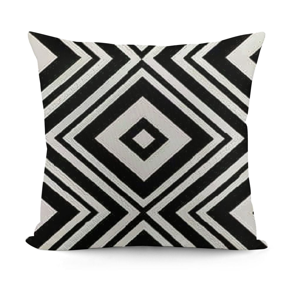 YINGXI Geometric Striped Black and White Diagonal Inclined Lines Throw ...