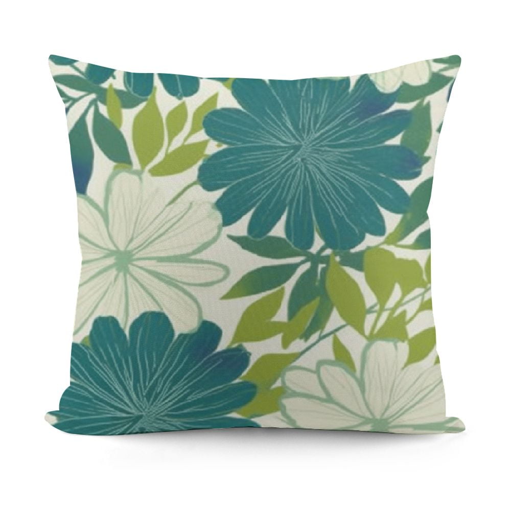 YINGXI Green Geometric Pillow Covers Dahlia Pinnata Spring Floral ...