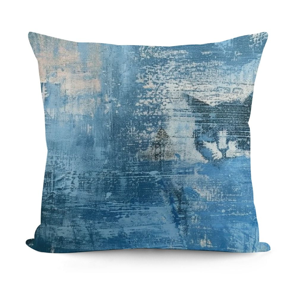 YINGXI Grey and Blue Abstract Art Pillow Cover, Modern Contemporary ...
