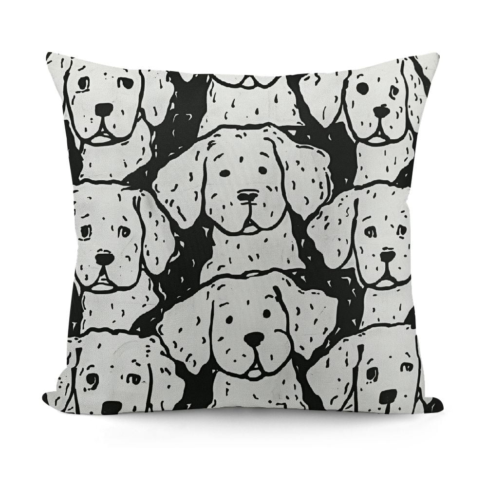 YINGXI Hand Drawn Cute White Dogs Dense Dog Pillowcases Sofa for ...