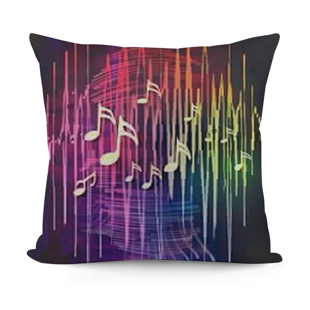 YINGXI Musical Notes Throw Pillows Covers Rainbow Music Notes Spectrum ...
