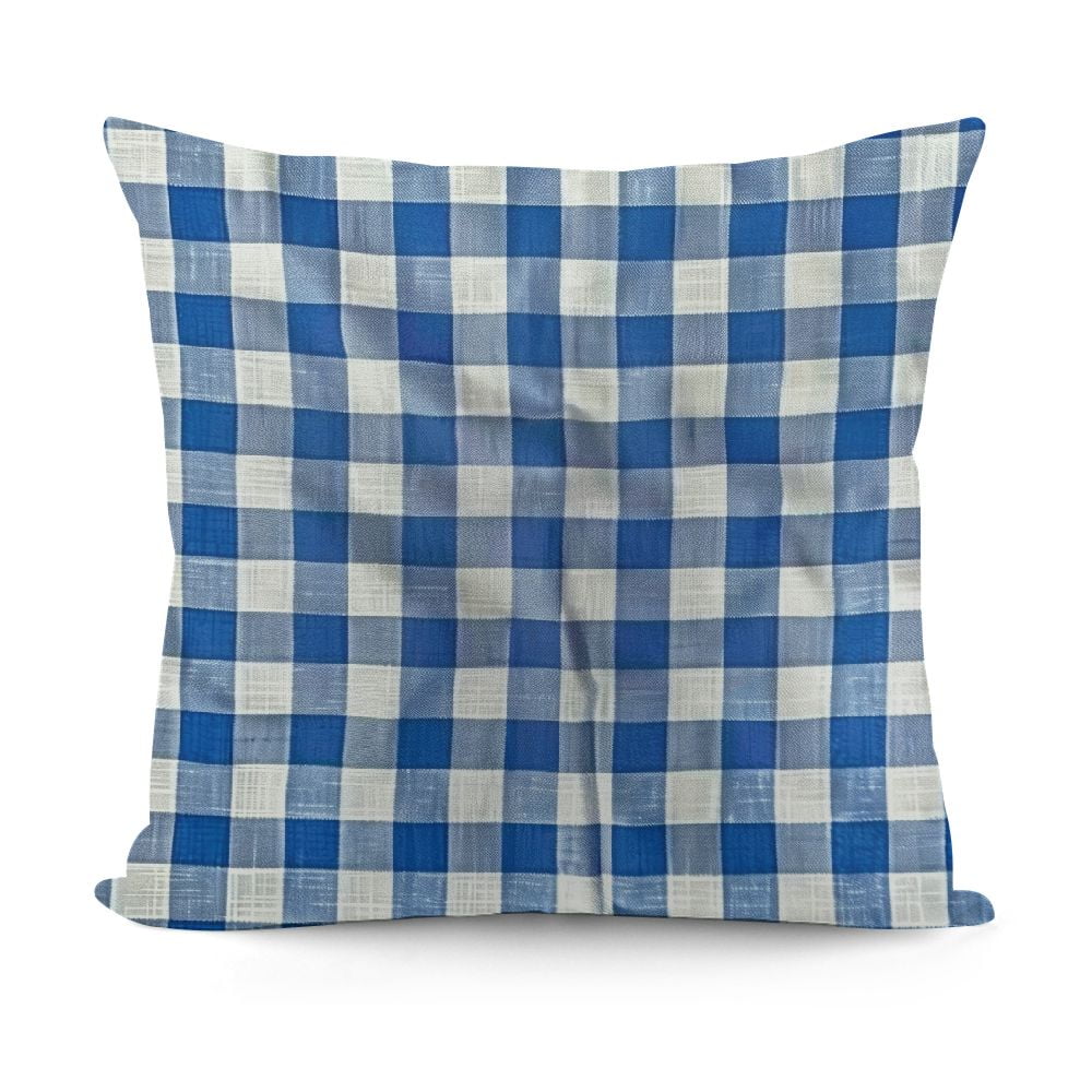 YINGXI Pillow Covers, Blue and White Checkered Fabric Design Double ...