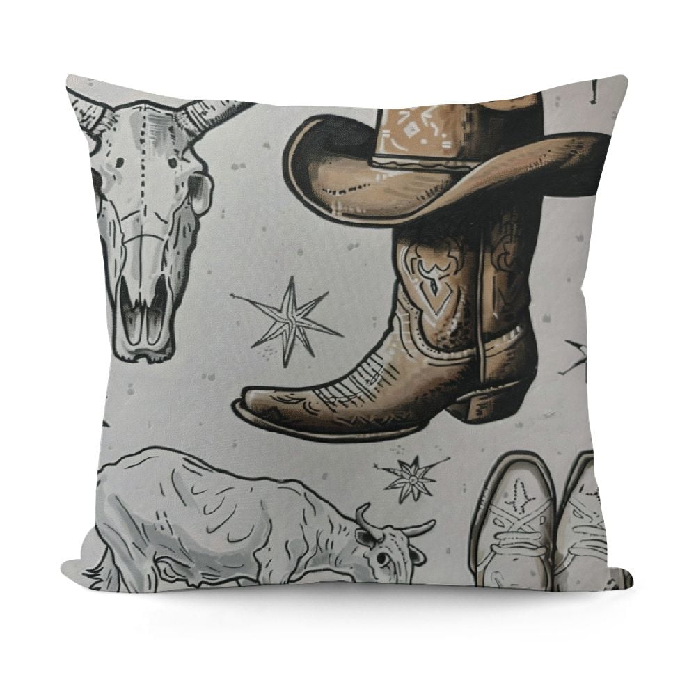 YINGXI Rodeo Cowgirl Throw Pillow Covers case，Retro Home Decor，Cowgirl ...