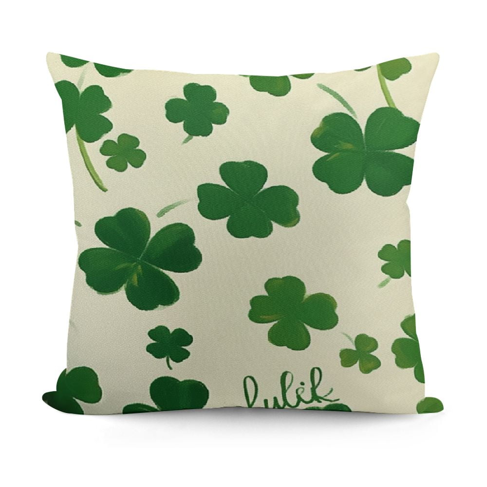 YINGXI St Patricks Day White Throw Pillow Cover, Green Cushion Case ...