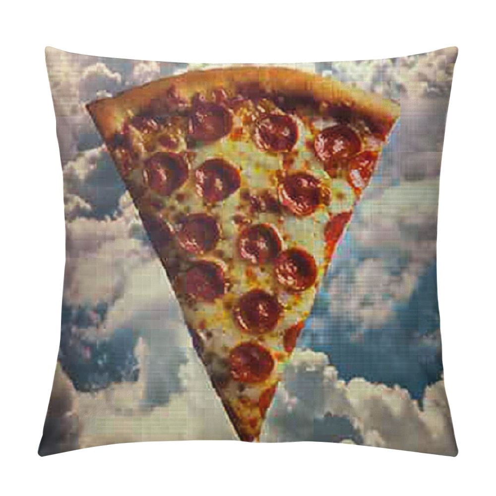 YINGXI Throw Pillow Cover Case Funny Design Pizza in The Sky i Will ...