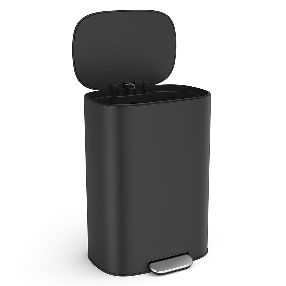 YINGYING 13 Gallon 50L Kitchen Foot Pedal Operated Soft Close Trash Can ...
