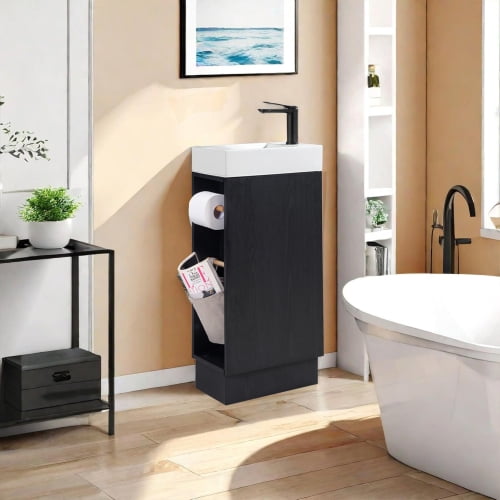 YINGYING 16" Bathroom Vanity with Sink Combo for Small Space, Modern ...