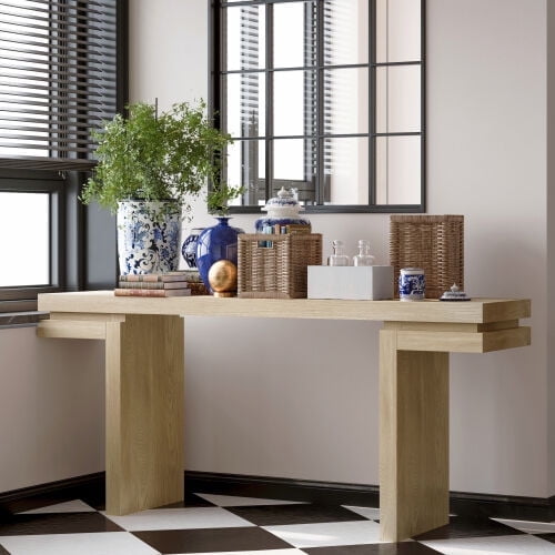 YINGYING 66" Extra Wide Console Table, Moden Entryway Table Narrow Long ...