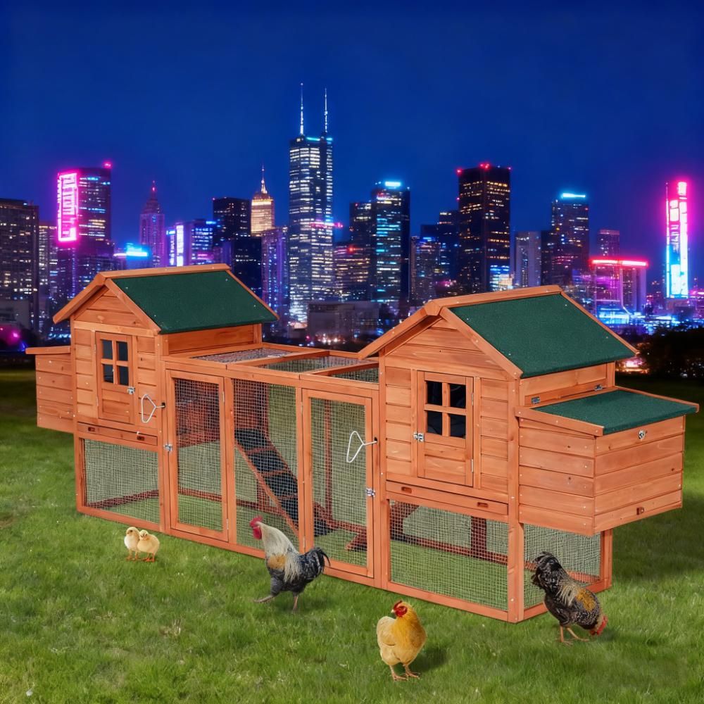 YINGYING124" Outdoor Chicken Coop, Wooden Large Waterproof House Hen ...
