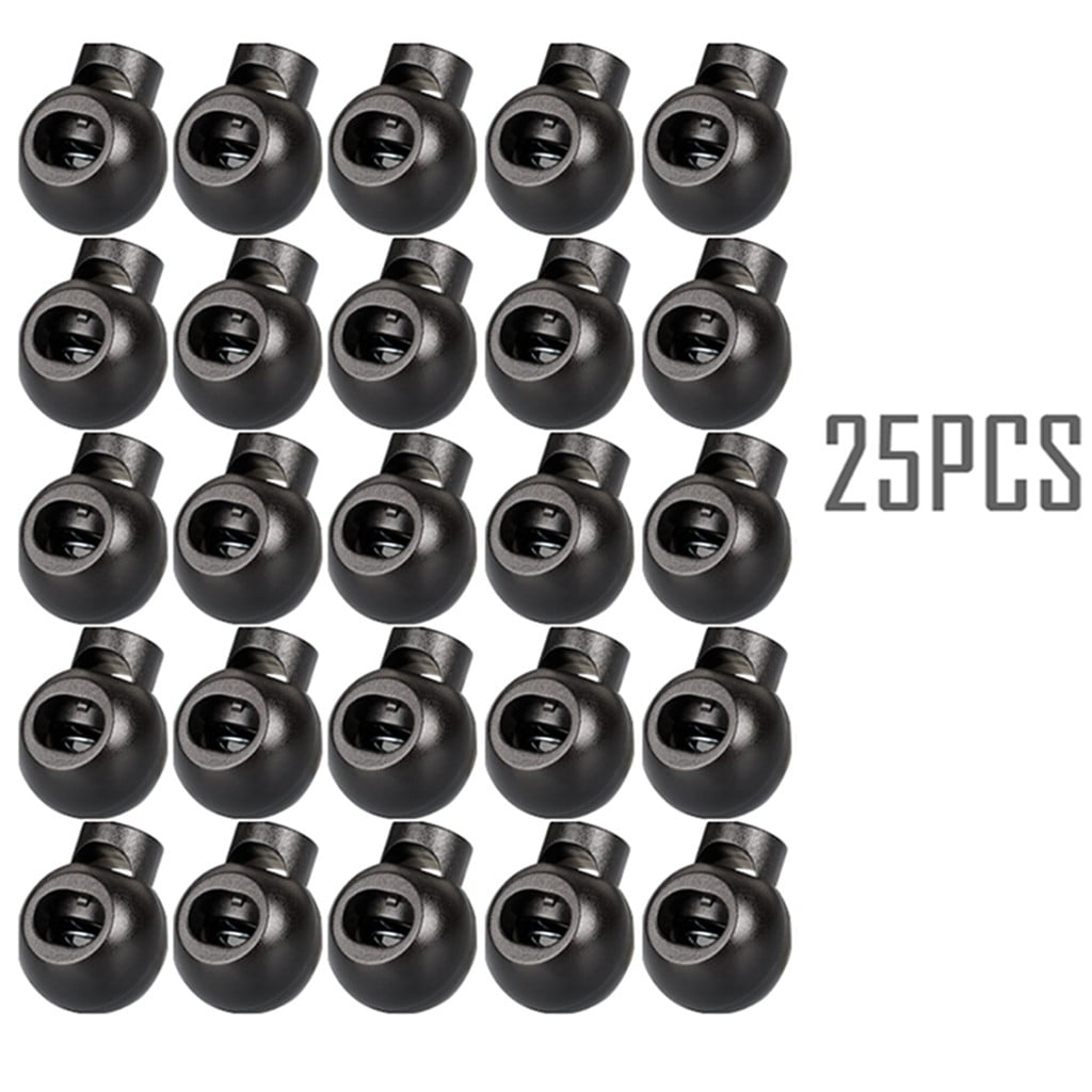 YINGYUN Cord LocksEnds Rope 25pcs Lanyard Luggage Sliding Locks Round ...