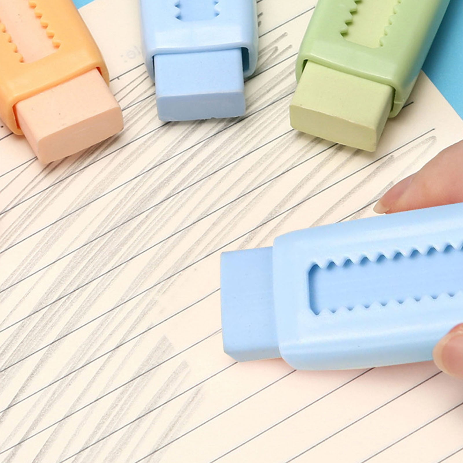 YINGYUN Eraser 5 Piece Sliding Retractable Pencil Erasers 4 Cute Colors ...