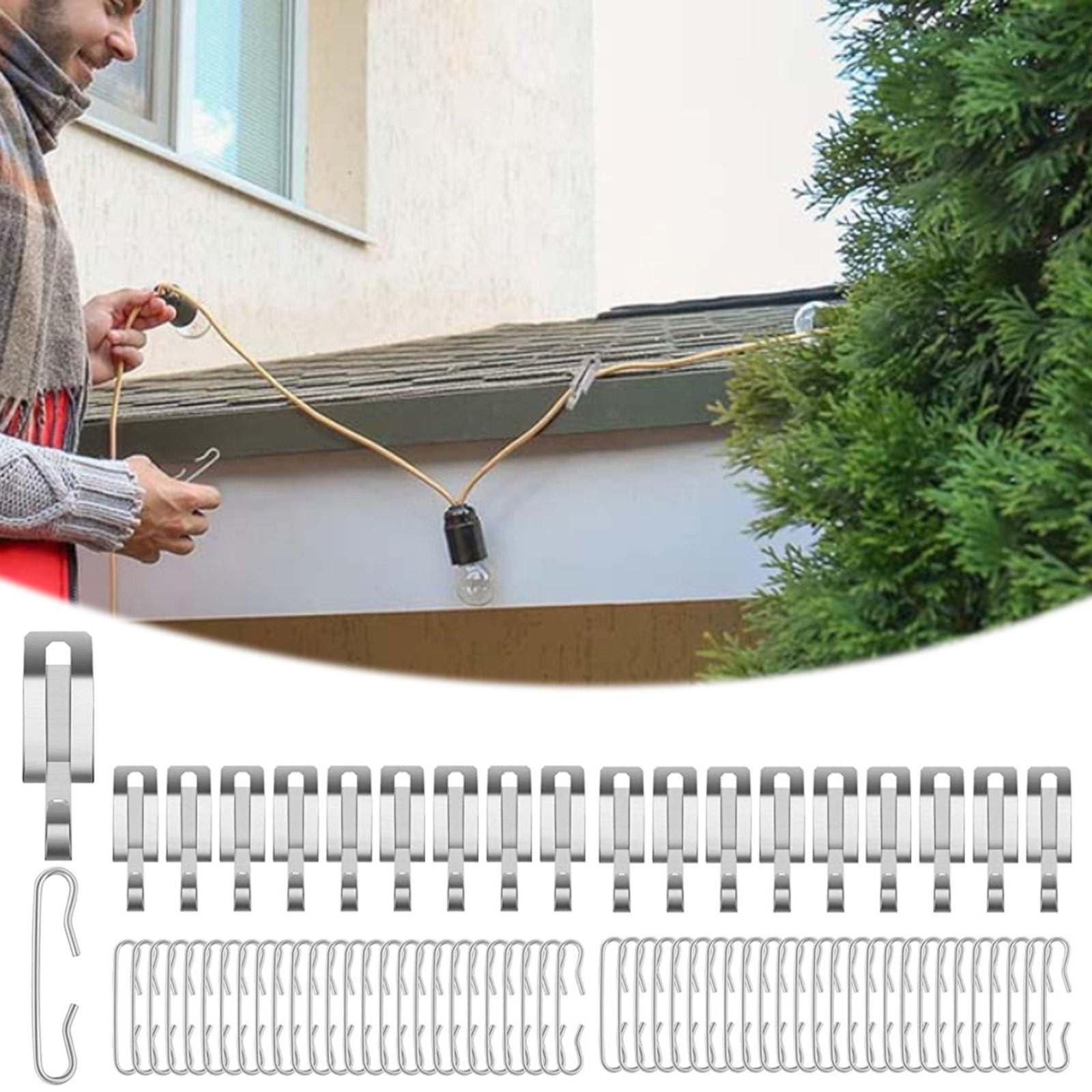 YINGYUN Wall Hooks under $10Moxweyeni 48 Pieces Heat Cable Roof Clips ...