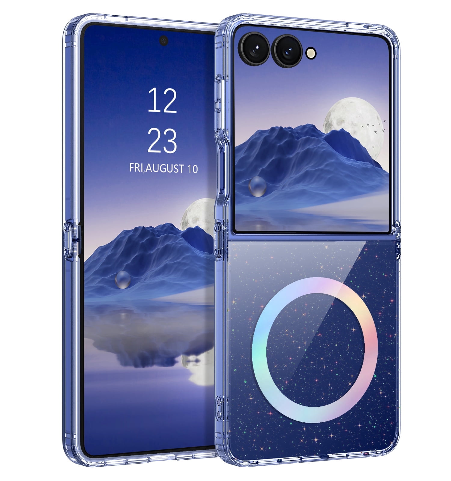 YINLAI Samsung Z Flip7 Case with Glitter Compatible with Mag-Safe 6.9 ...