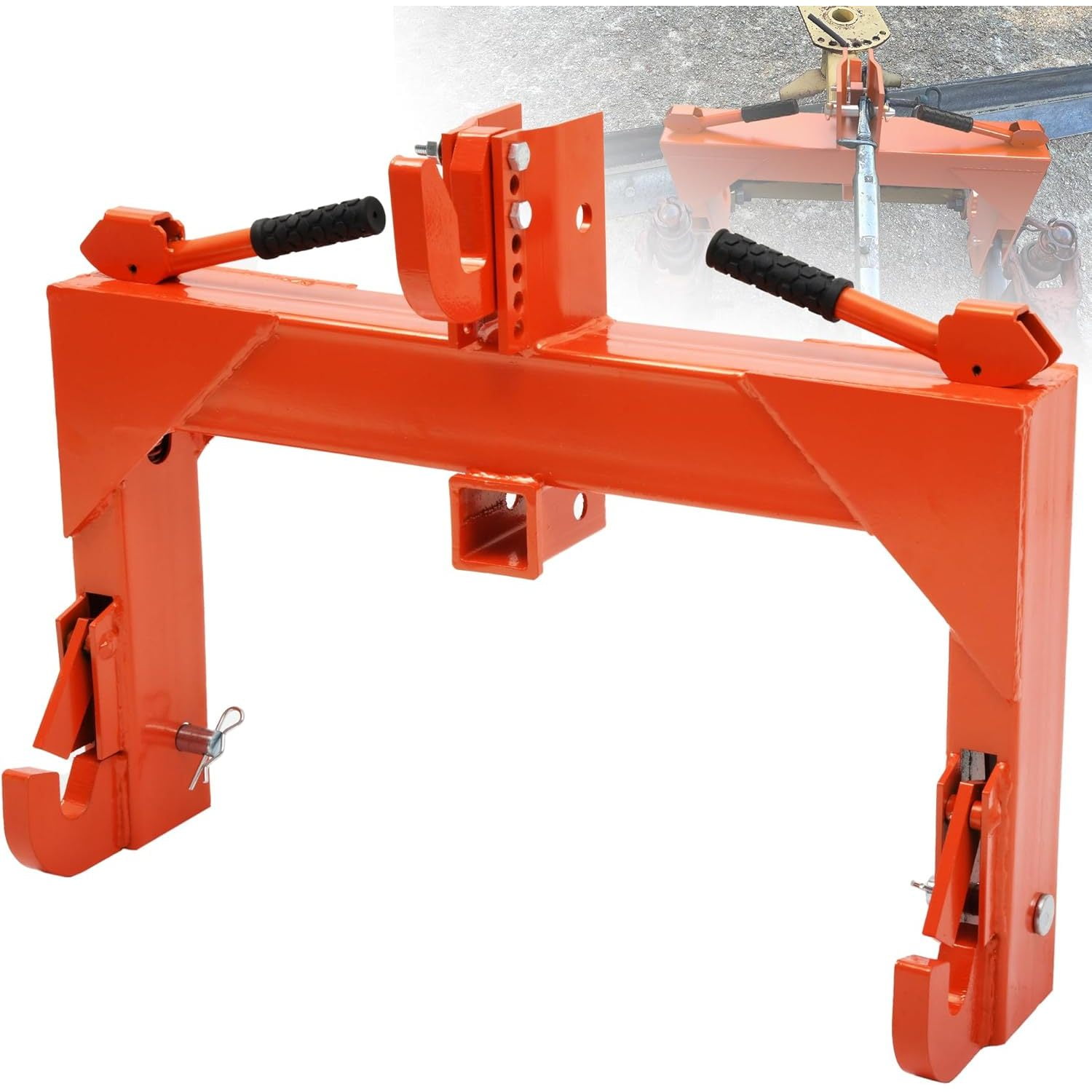 YINTATECH 3 Point Quick Hitch fits Cat 1 with 2" Receiver, 3000lbs ...