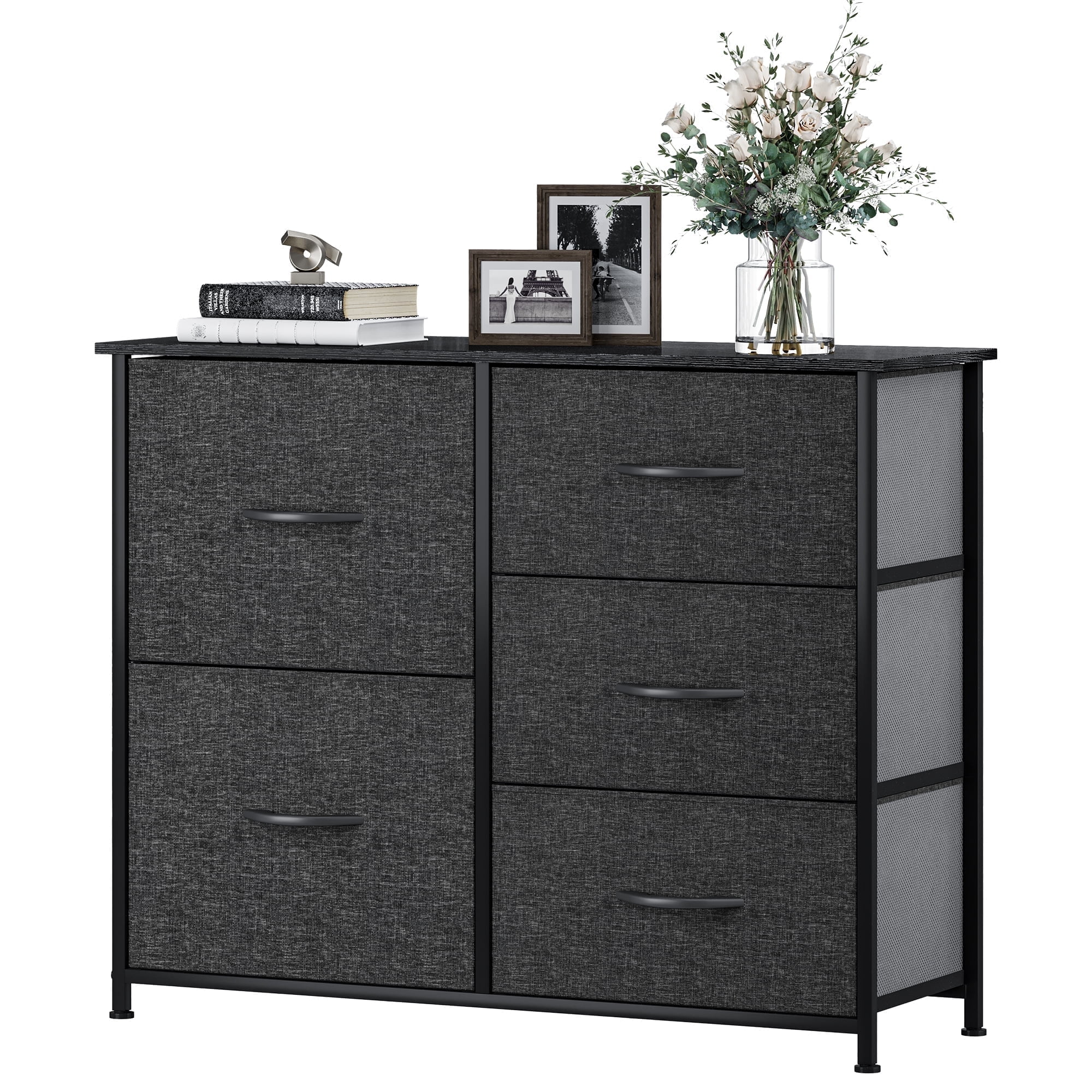 YINTATECH Large Capacity 5 Drawers Storage Chest, Fabric Dresser ...