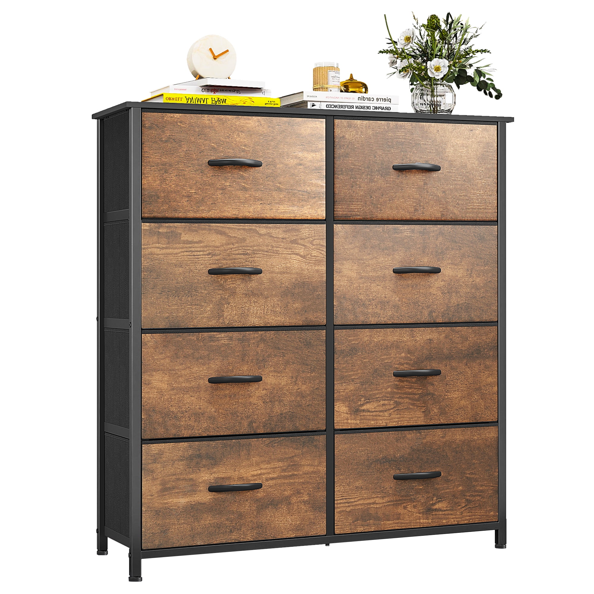 YINTATECH Large Chest Clothes Wood Dresser with 8 Drawers, Storage ...