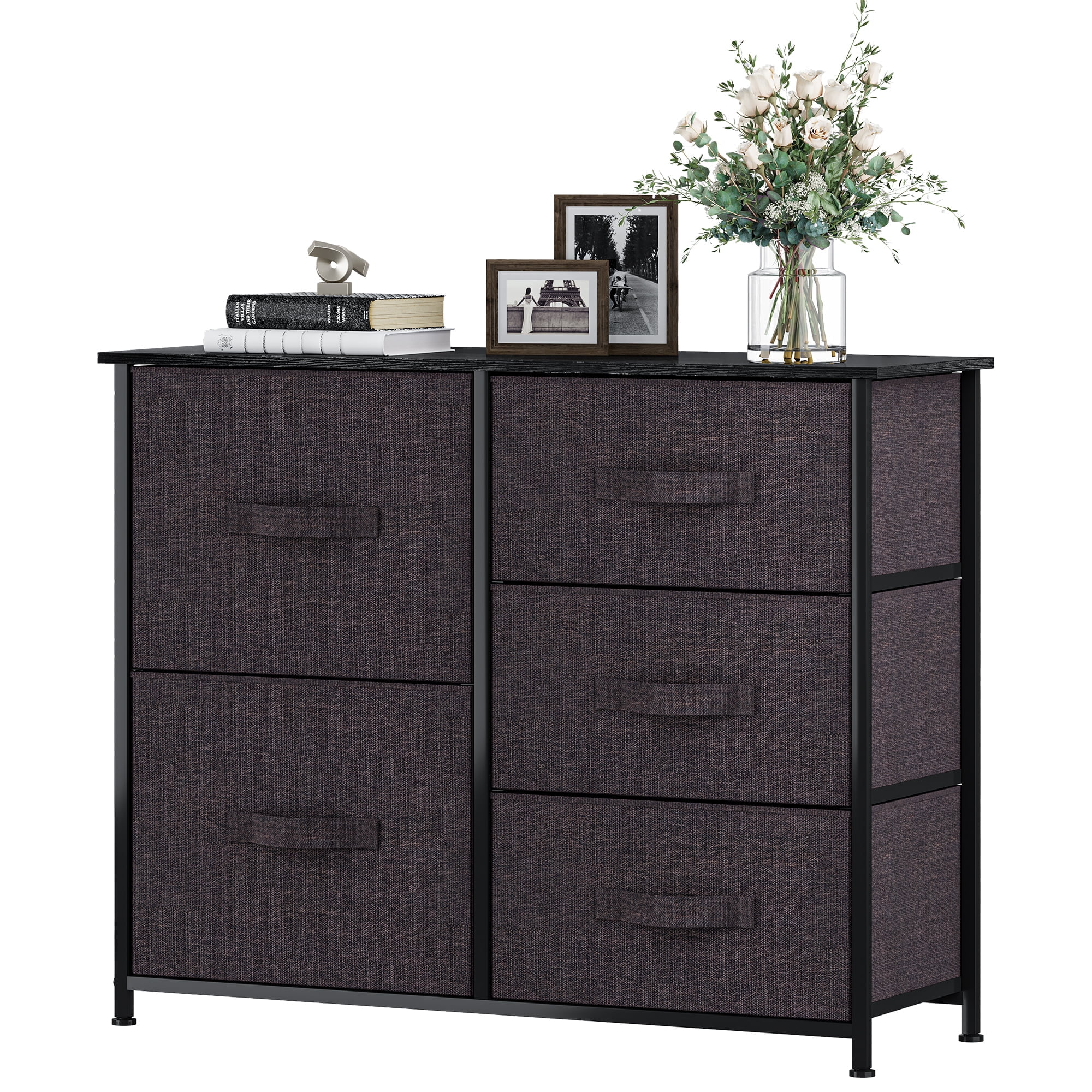 YINTATECH Storage Tower with 5 Drawers - Fabric Dresser, Organizer Unit ...