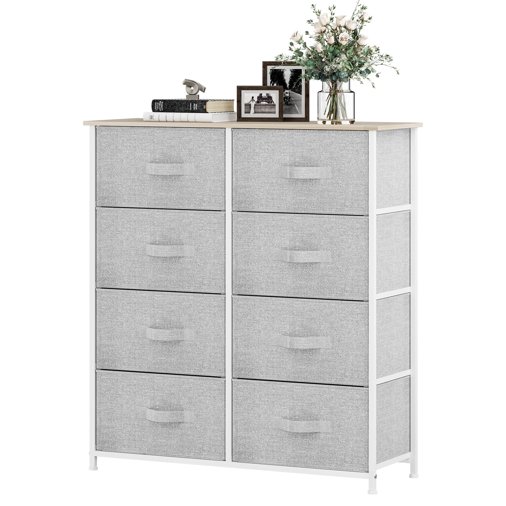 YINTATECH Vertical Dresser with 8 Fabric Drawers Bins for Bedroom ...
