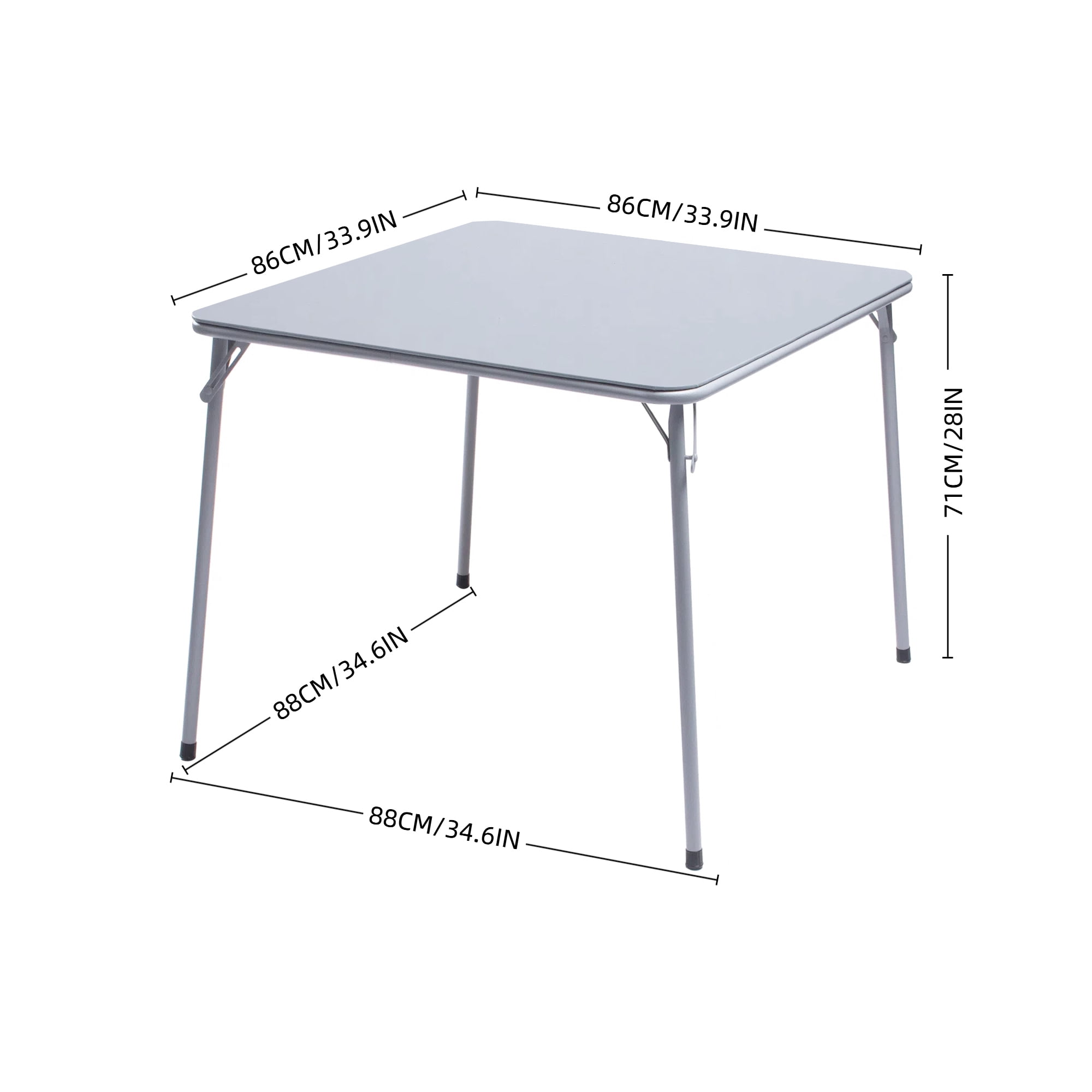 YINYUN 34-Inch Folding Card Table Plastic Table Portable Square Bar ...