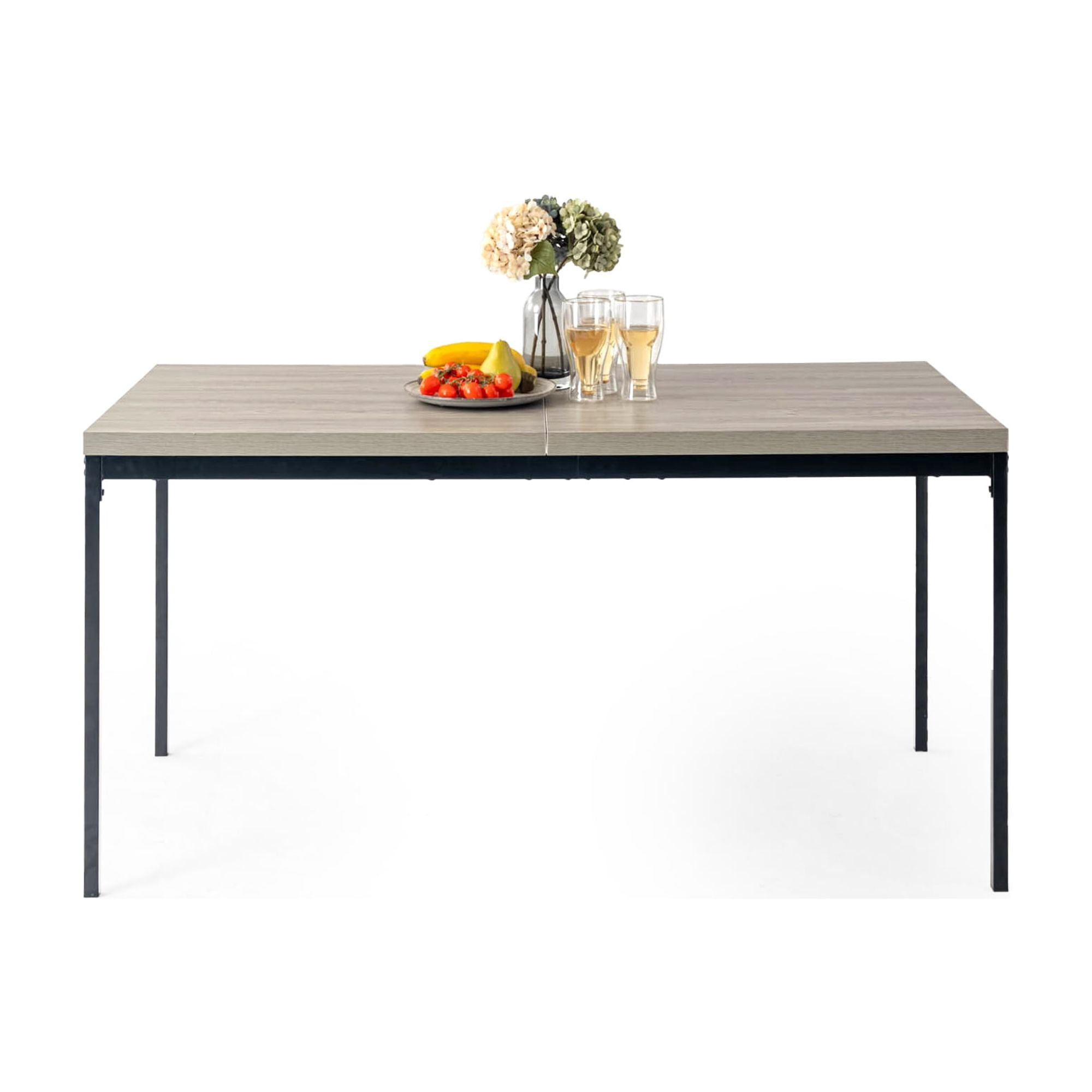 YINYUN 59in Folding Dining Table, 4-6 Person Large Dining Table, Marble ...