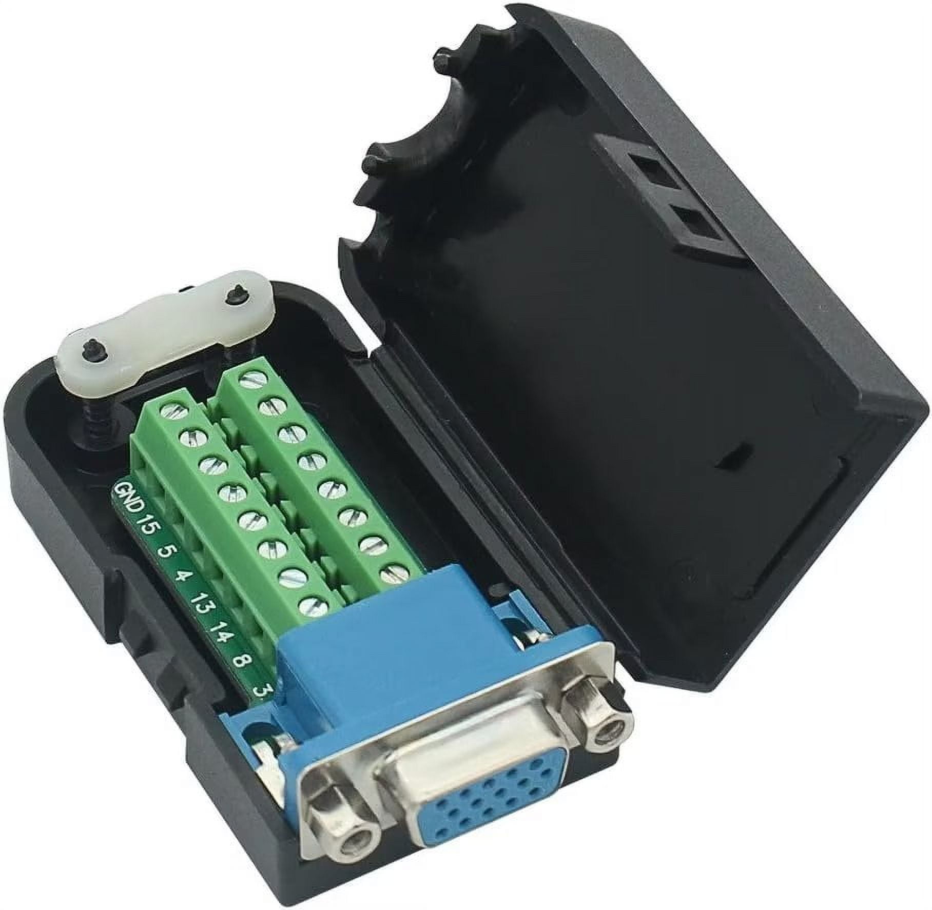 YIOVVOM DB15 3+9 Adapter D-SUB DB15 VGA Female 3Row 15Pin to Terminal Breakout Board Connectors ...