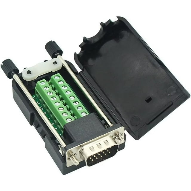 YIOVVOM DB15 3+9 Adapter D-SUB DB15 VGA Male 3Row 15Pin to Terminal Breakout Board Connectors ...