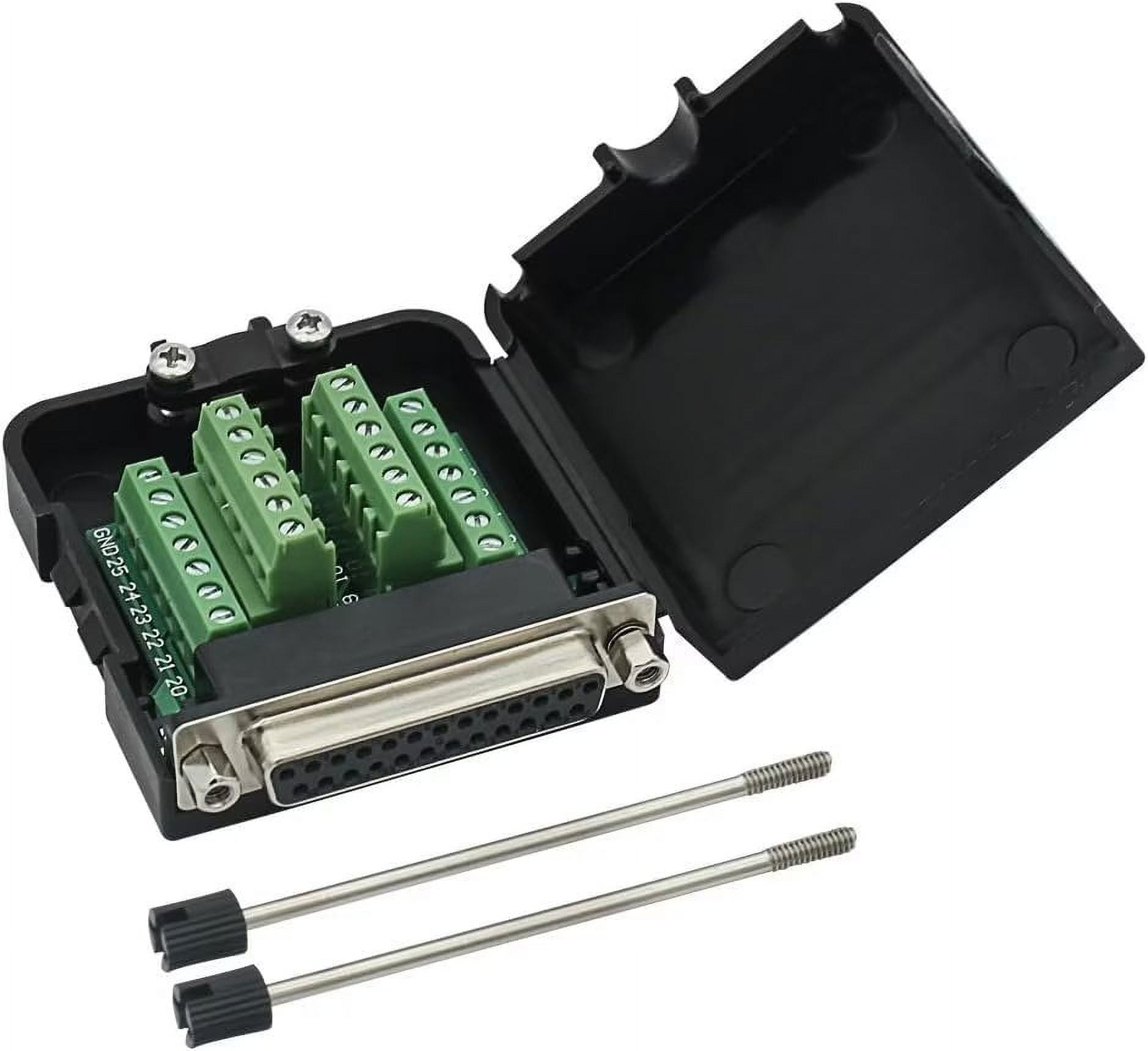 YIOVVOM DB25 Breakout Board Solder-Free Female Adapter 25-pin Port ...