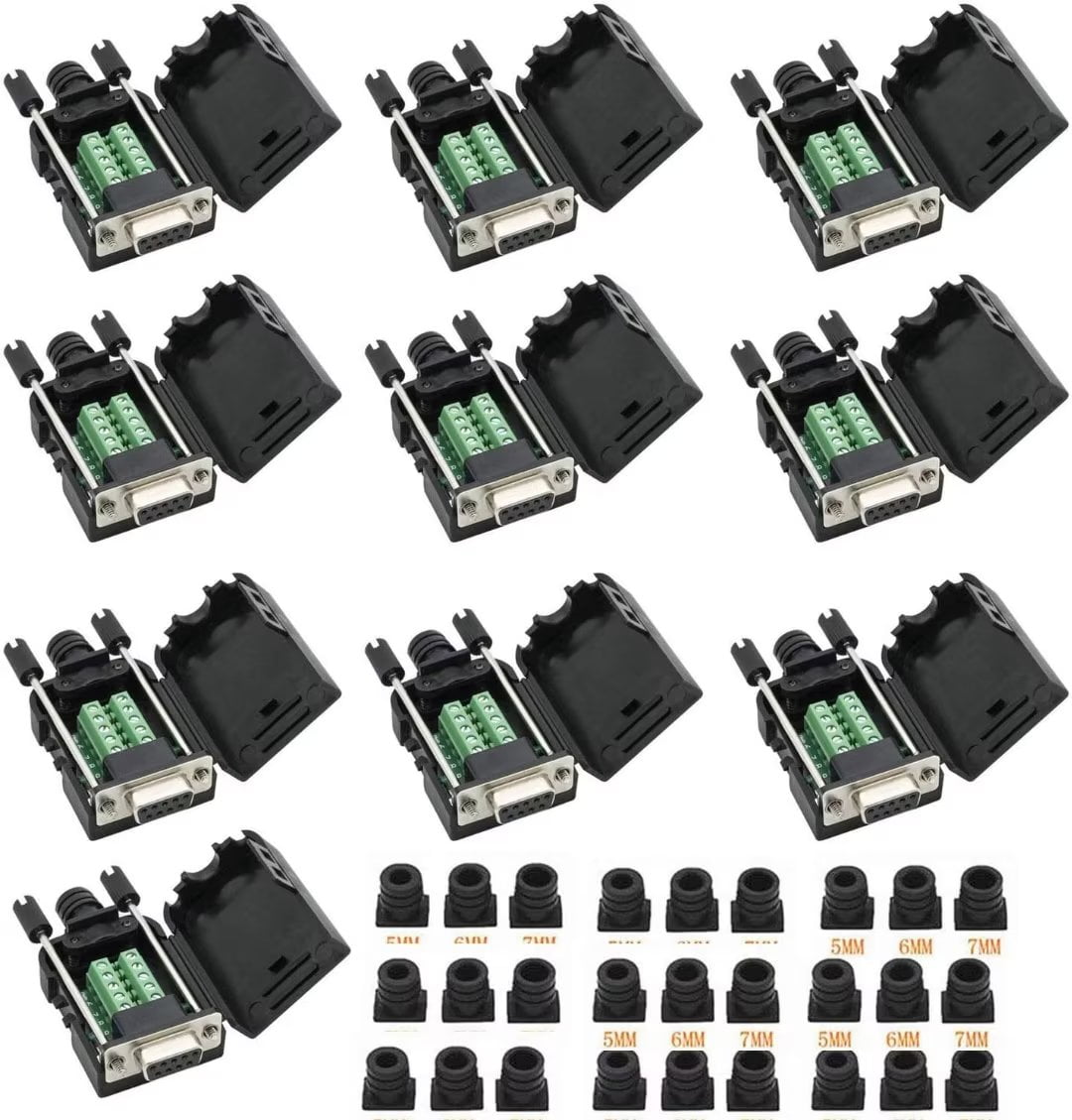 YIOVVOM DB9 Breakout Connector to Wiring Terminal RS232 D-SUB Male ...