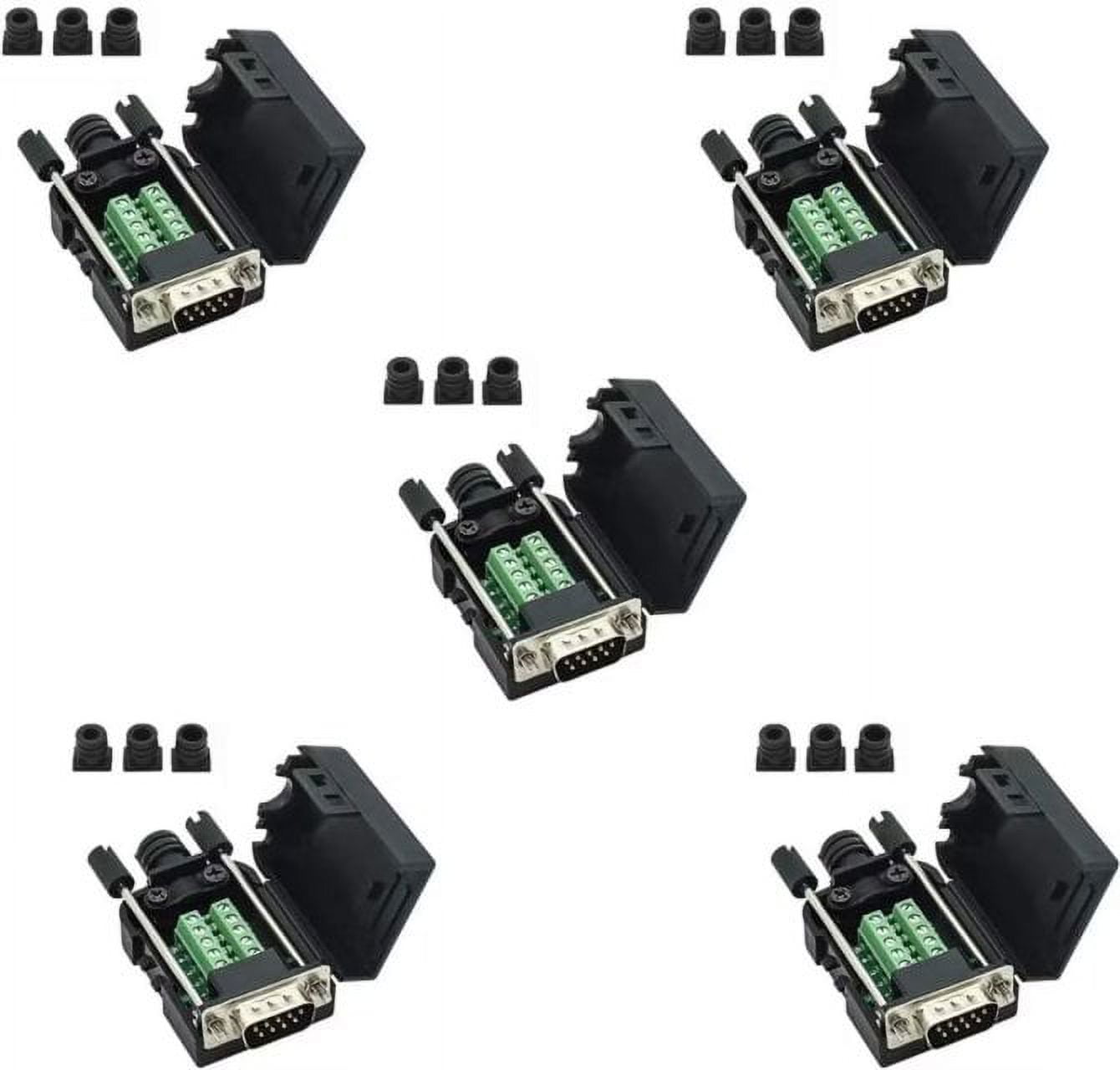 YIOVVOM DB9 Breakout Connector to Wiring Terminal RS232 D-SUB Male Serial Adapters Port Breakout ...