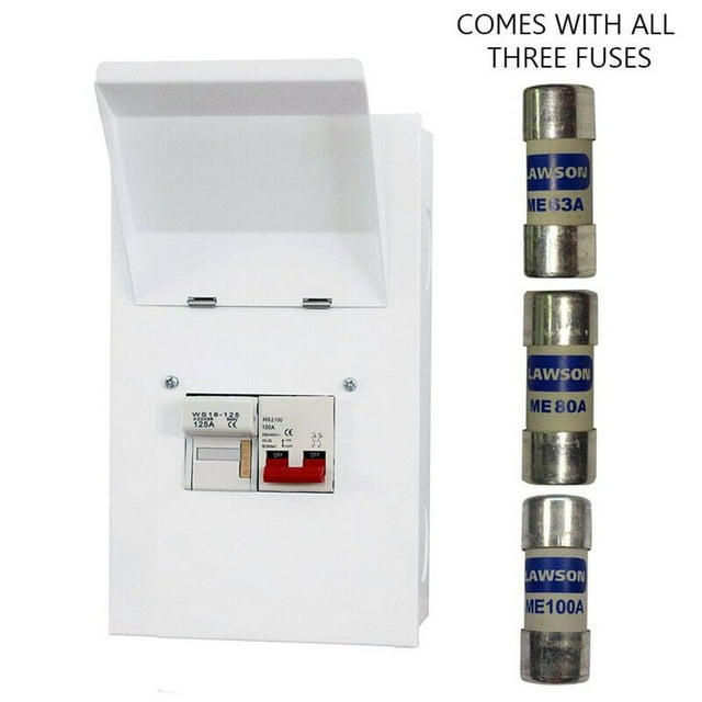 YIQH 1Sets Metal Domestic Mains Fuse Switch with 63A/80A/100A fuses ...