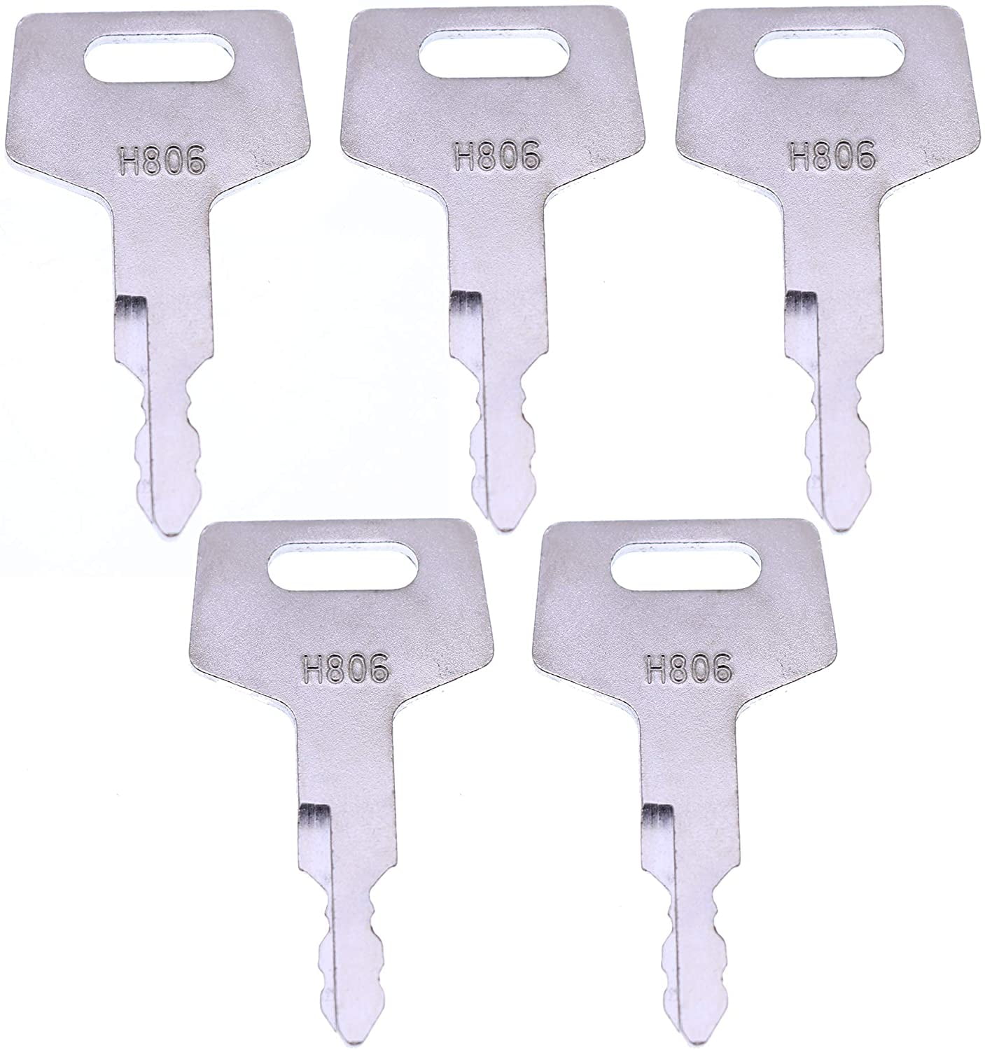 YIQI 5 Ignition Keys H806 Heavy Equipment Keys for Takeuchi Hitachi ...