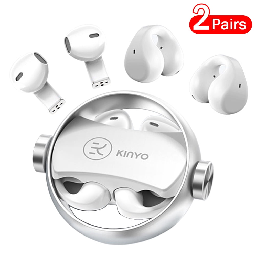 YIQIMAI 2 Pairs Bluetooth Headphones Kinyo A20 True Wireless Earbuds Semi-Open Clip On-ear & In ...