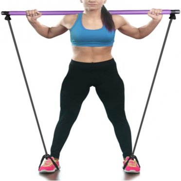 Zunammy Stretch Pull Handles Training Pilates Bar Stick Resistance Band ...