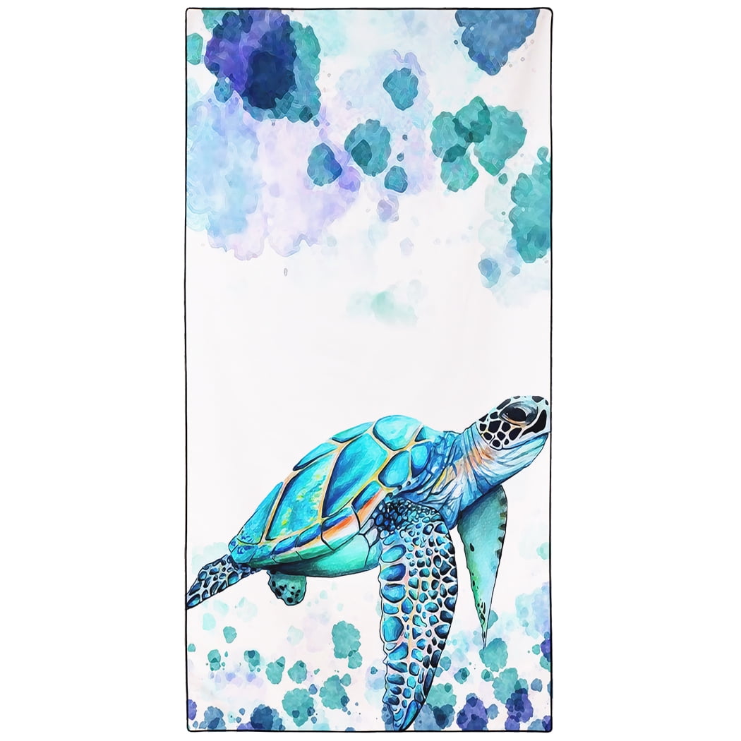 YISUEMI Blue Sea Turtle Beach Towel Oversized 36"x72" Quick Dry Sand ...