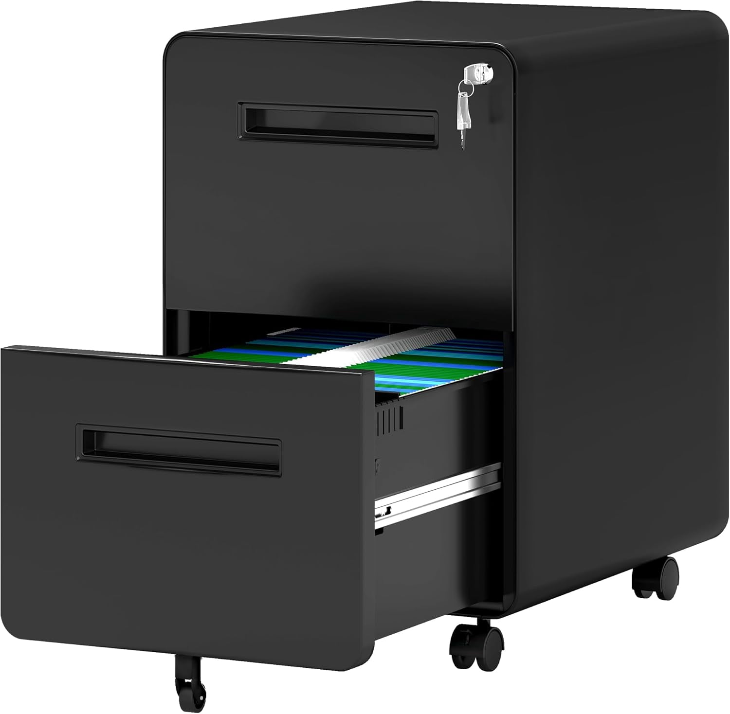 YITAHOME 2 Drawer Rolling File Cabinet, Metal Mobile Filing Cabinet ...