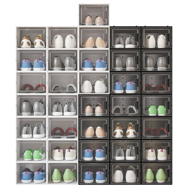 YITAHOME 36 PCS Shoe Storage Box Medium Shoe Organizer Stackable Shoe ...
