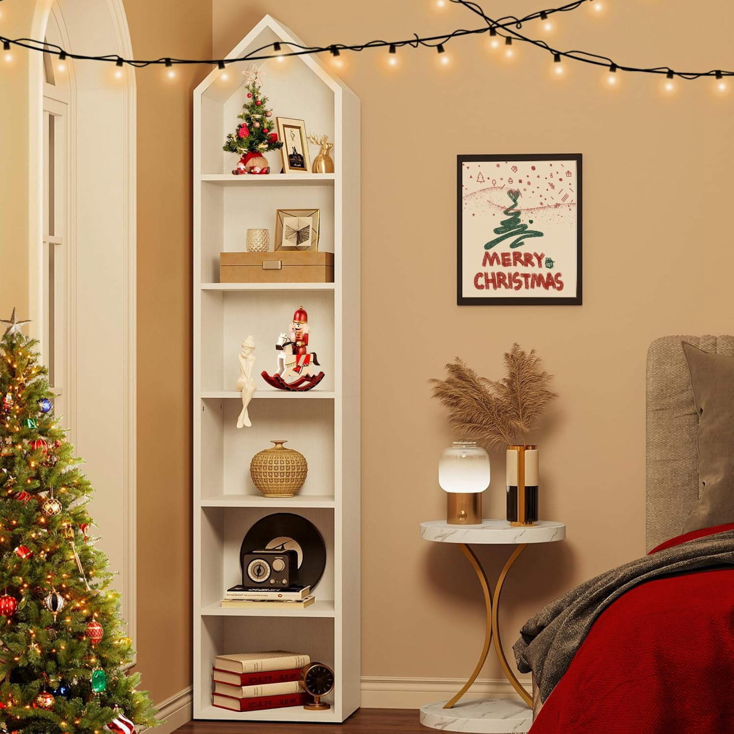 YITAHOME 73" Tall Narrow Bookshelf, Modern Open 5 Tier Bookcase, Wooden ...