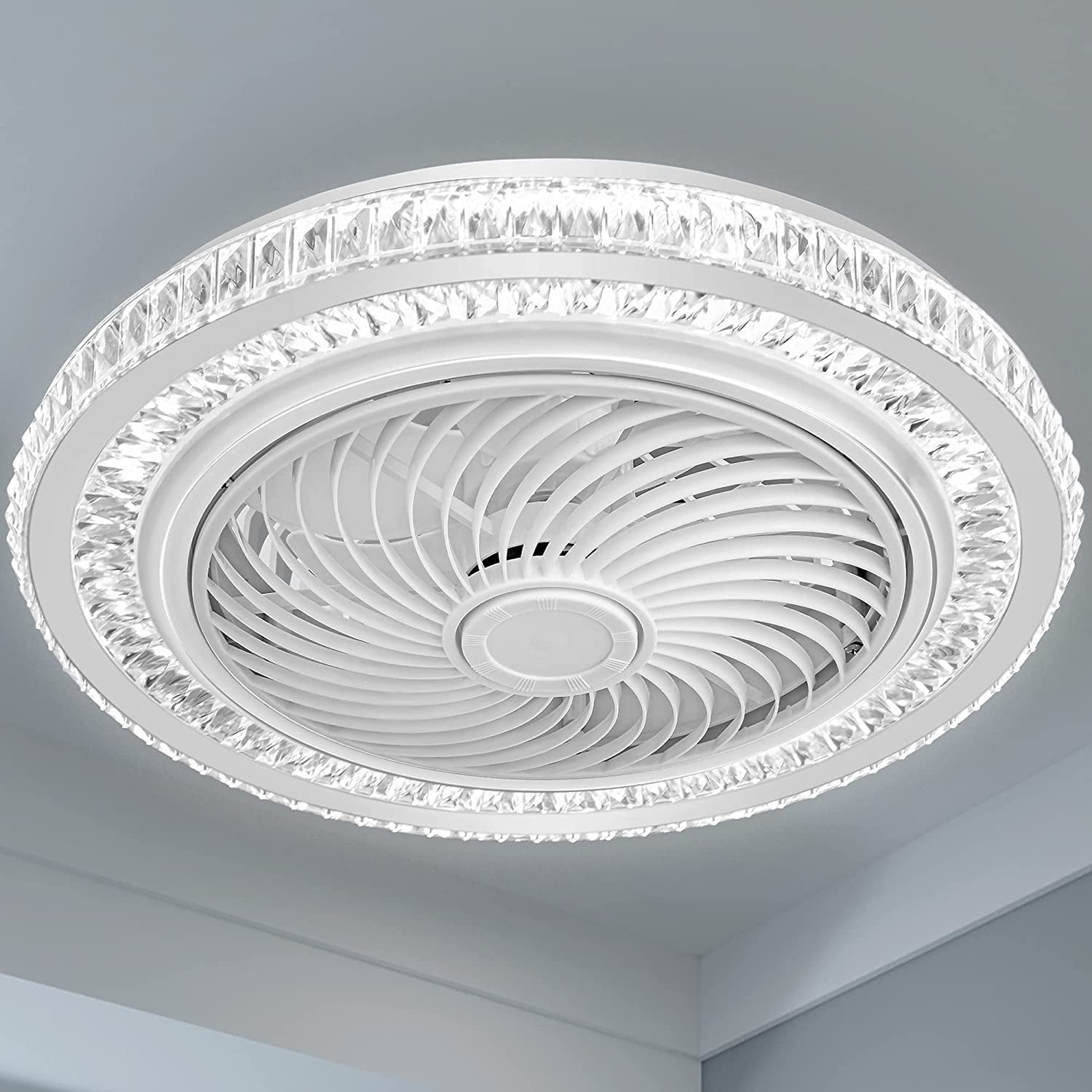 YITAHOME Bladeless Ceiling Fan with Light, 20 Inch Modern Enclosed ...
