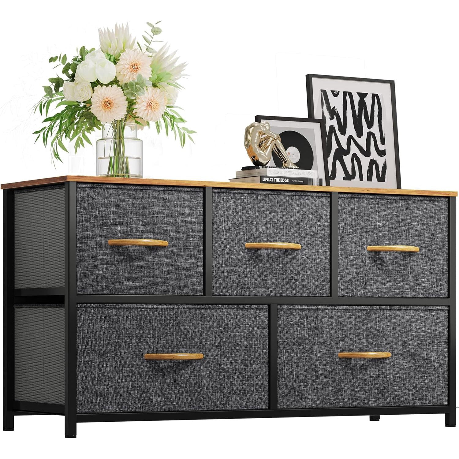 YITAHOME Dresser with 5 Drawers - Fabric Storage Tower, Organizer Unit ...