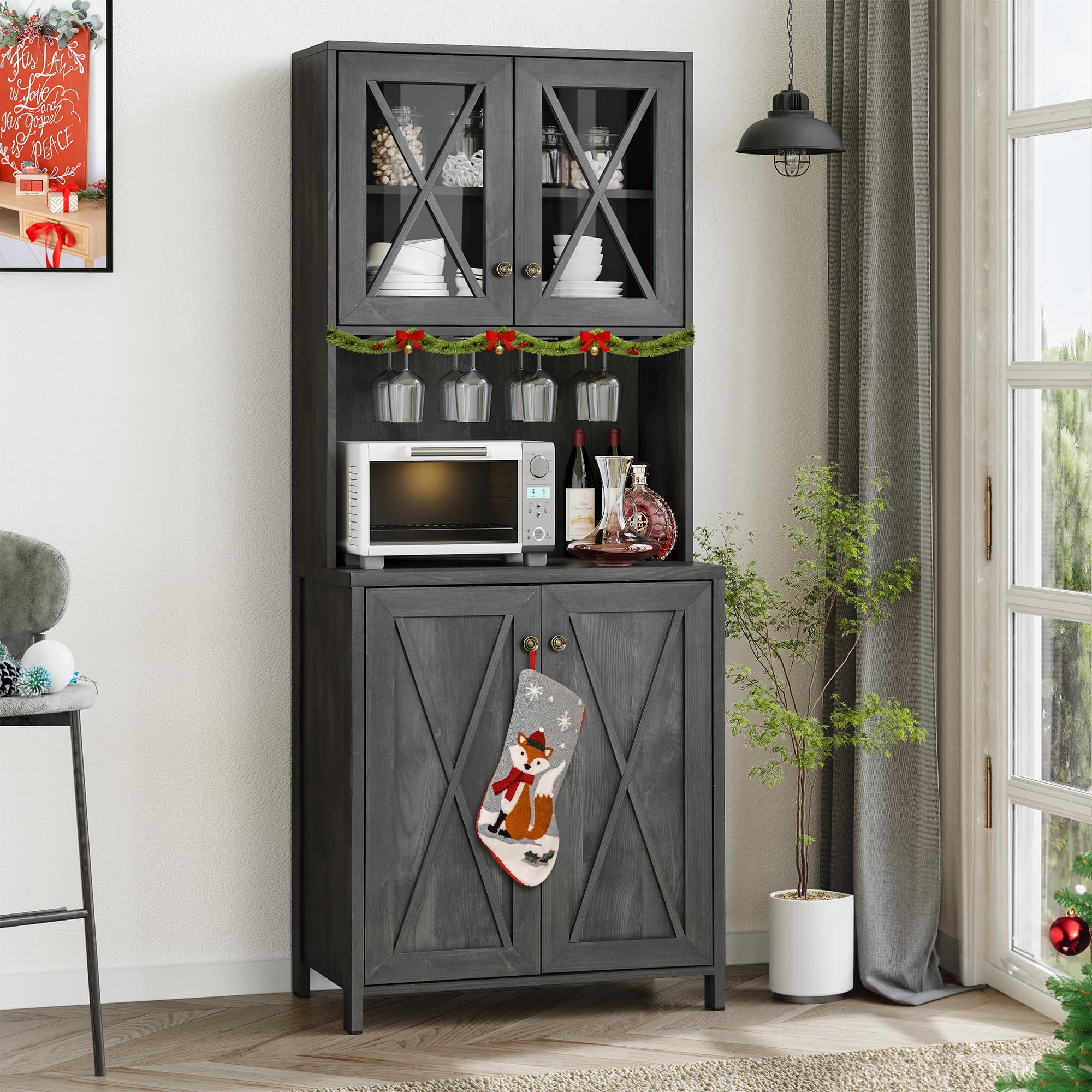 Customer reviews for YITAHOME Kitchen Pantry Cabinet Storage Hutch w ...