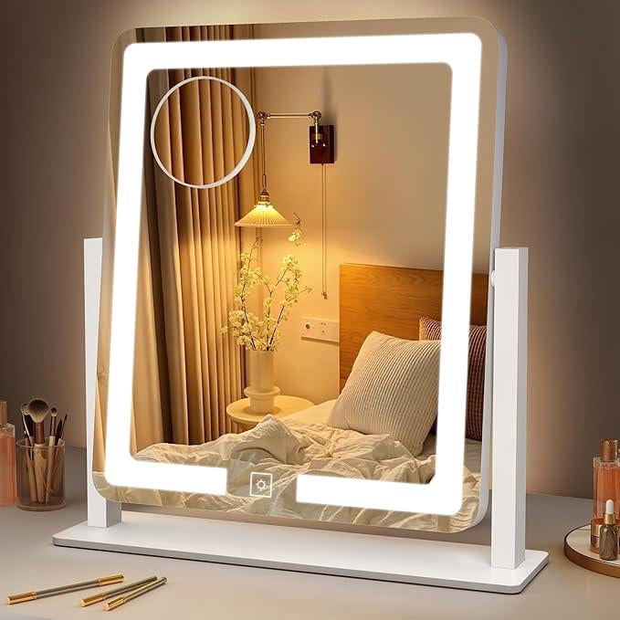 YITAHOME LED Vanity Mirror with Lights, 3 Color Lighting Modes, 360 ...