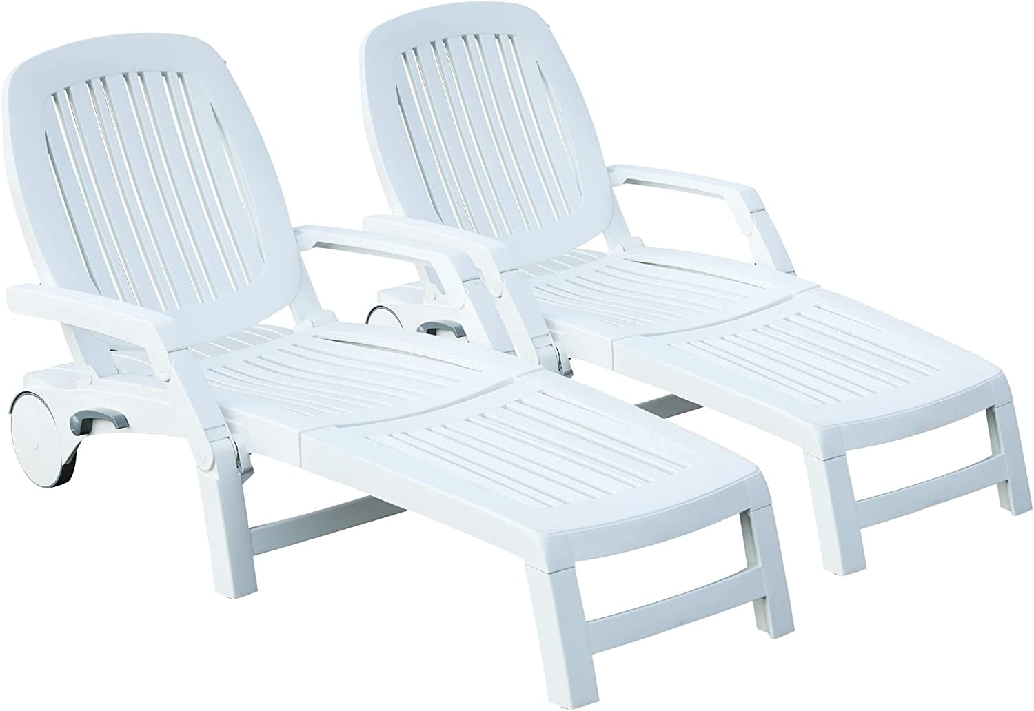 Dextrus Outdoor Folding Chaise Lounge Chair with 6 Adjustable Backrests ...